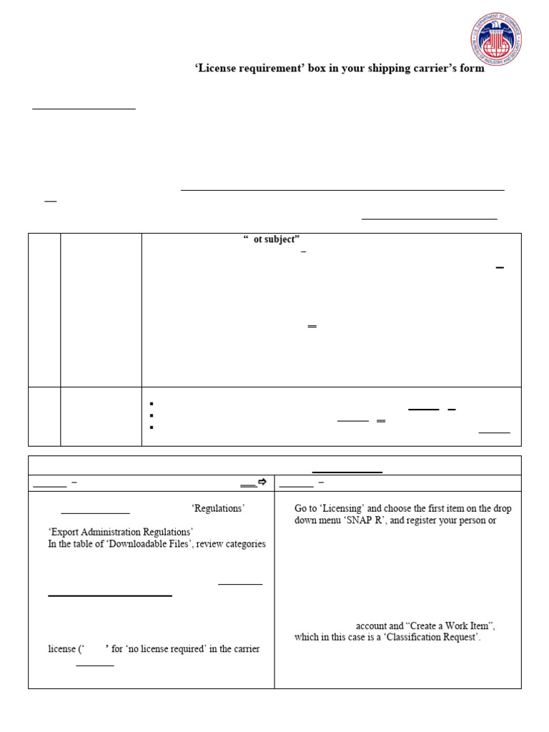 Export License Reference Sheet | PDF | Exports