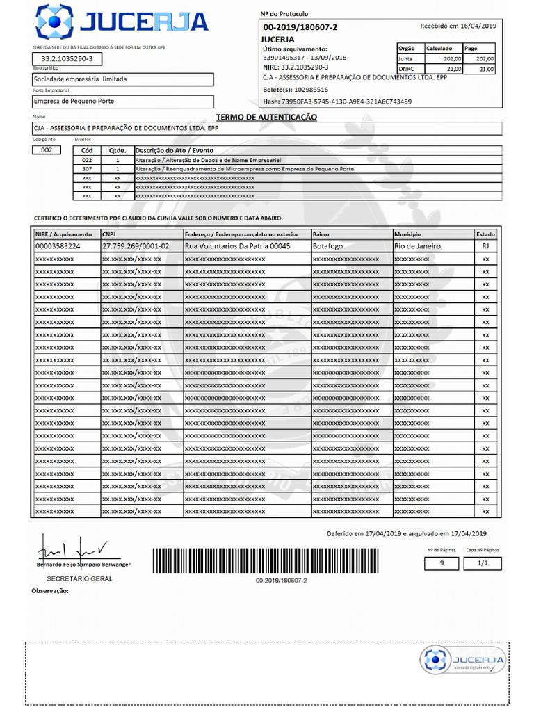 Contrato Social CJA - Matriz | PDF | Informática | Documento