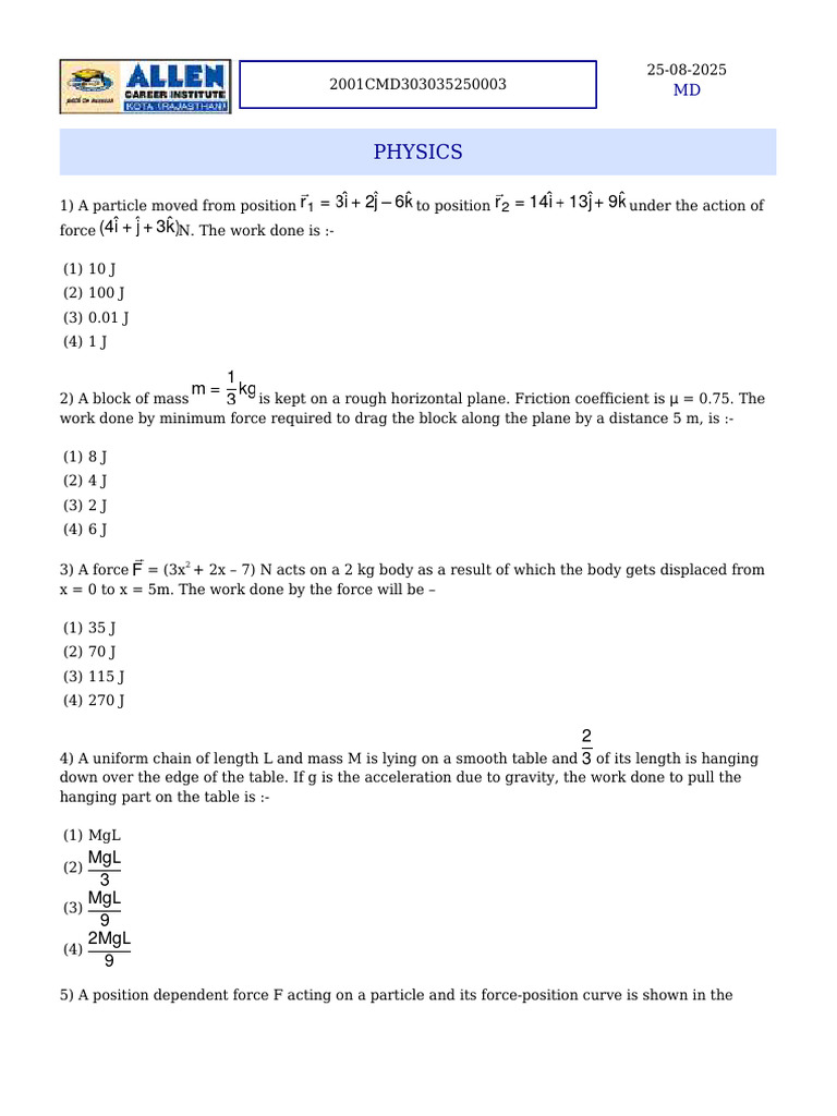 Allen 1 | PDF | Force | Physical Quantities