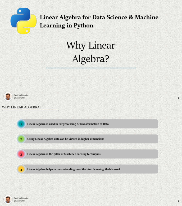 4.1 Notes - Why Linear Algebra | PDF