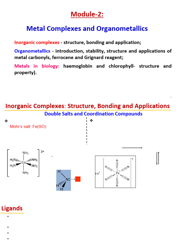 Metal Complexes and Coordination Chemistry | PDF | Coordination Complex ...