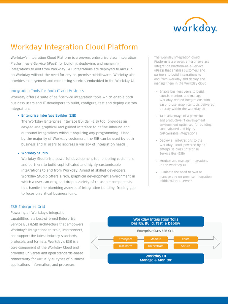 Datasheet Workday Integration Cloud Platform Uk | PDF | File Transfer Protocol | Xslt