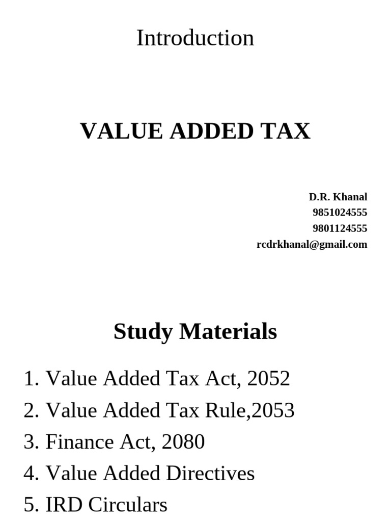 Understanding Value Added Tax (VAT) | PDF | Value Added Tax | Taxes