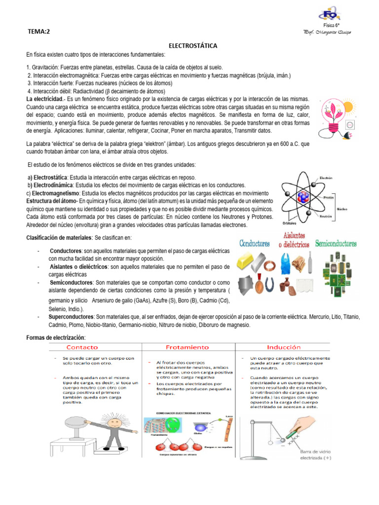 Ejemplos de electrostática en física | PDF | Interacción fundamental ...