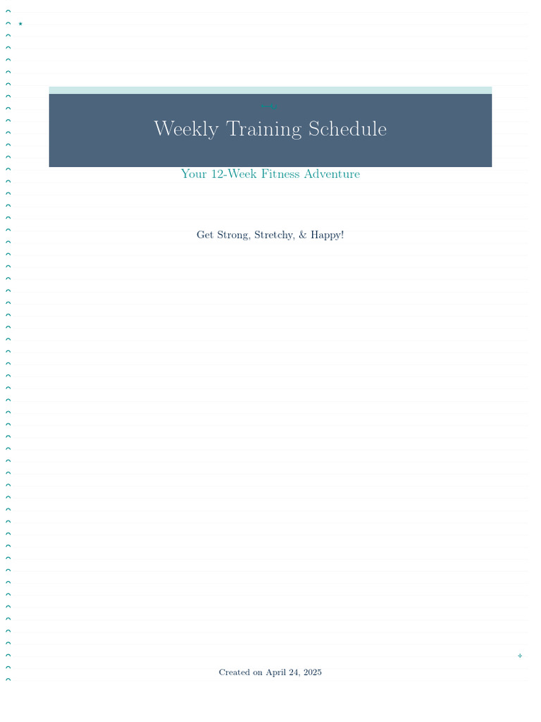 12-Week Fitness Training Plan | PDF | Pilates | Flexibility (Anatomy)