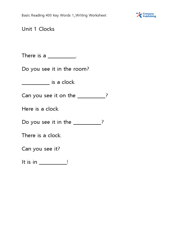 Basic Reading Key Words Worksheets | PDF