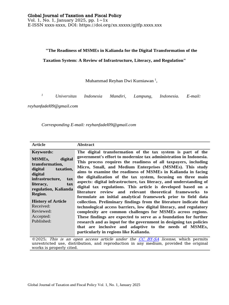 Jurnal Individu Metopen APA7 RevisiLengkap | PDF | Taxes | Policy