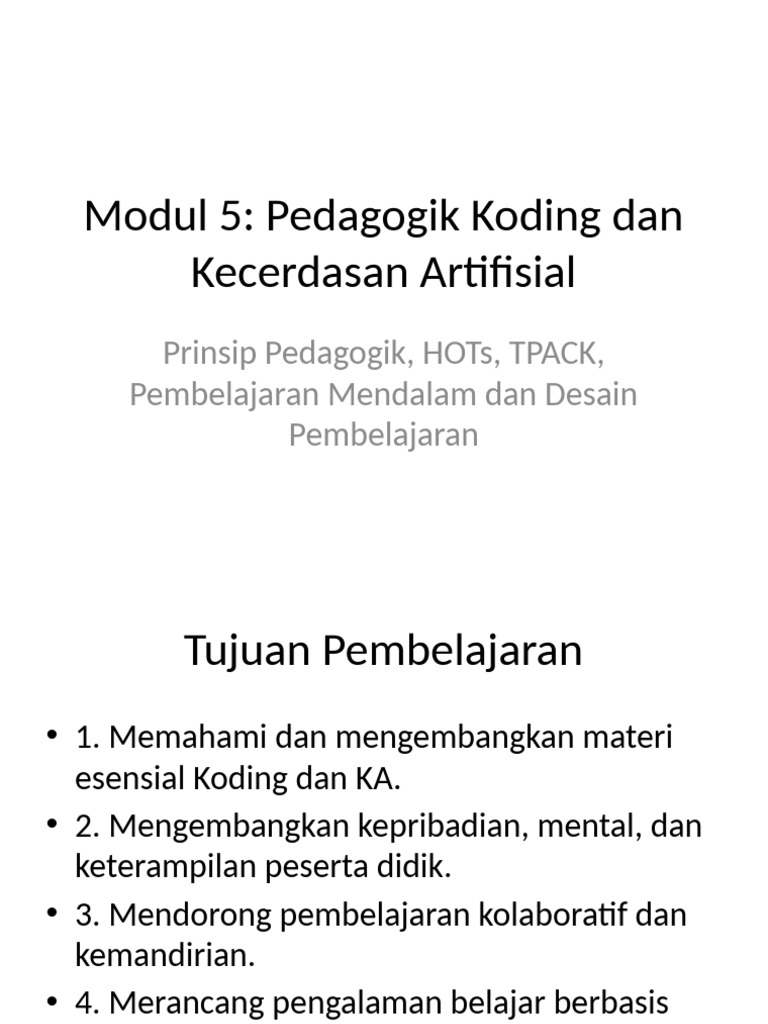 Modul 5 Pedagogik Koding KA | PDF