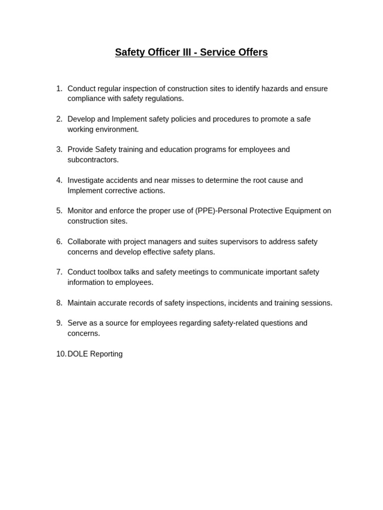 Safety Officer III | PDF
