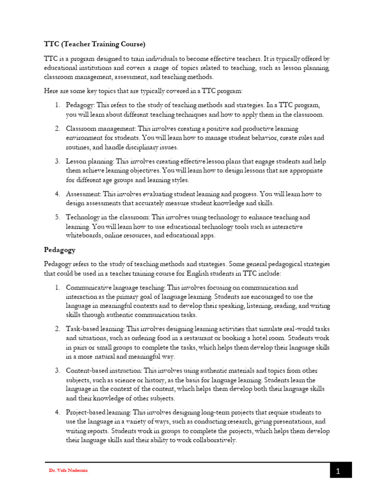 TTC (Class Pamphlet) (4572466) | PDF | Educational Assessment | Teachers