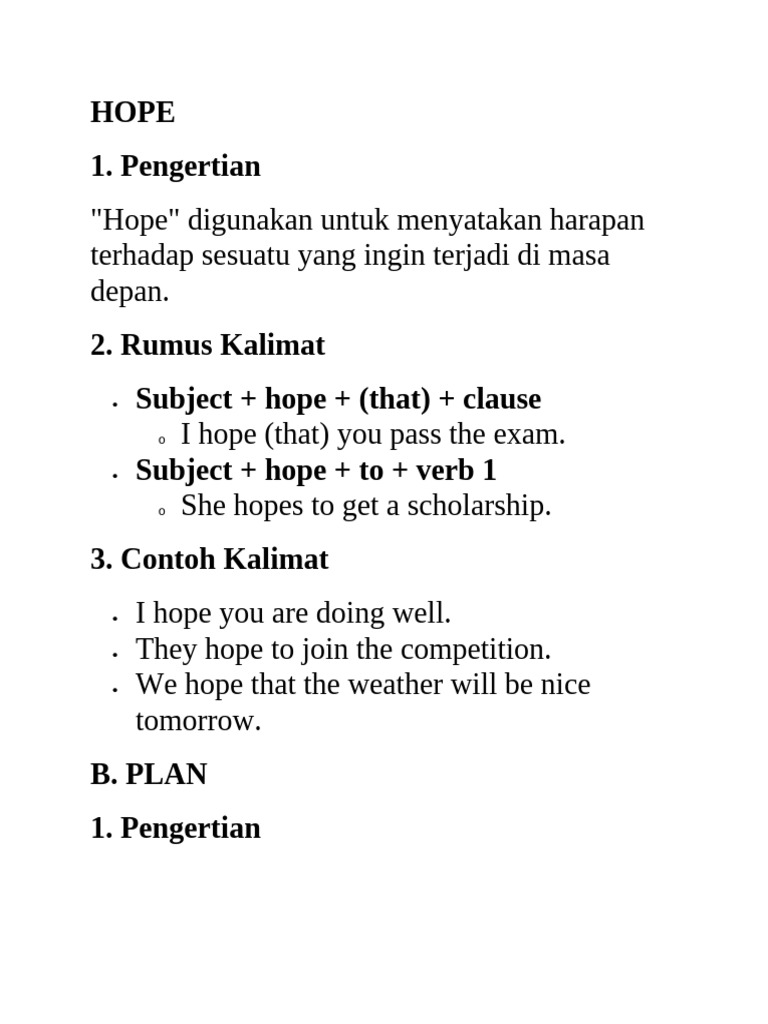 Materi Dan Latihan Hope N Plan Intention - For Students | PDF | Chess ...