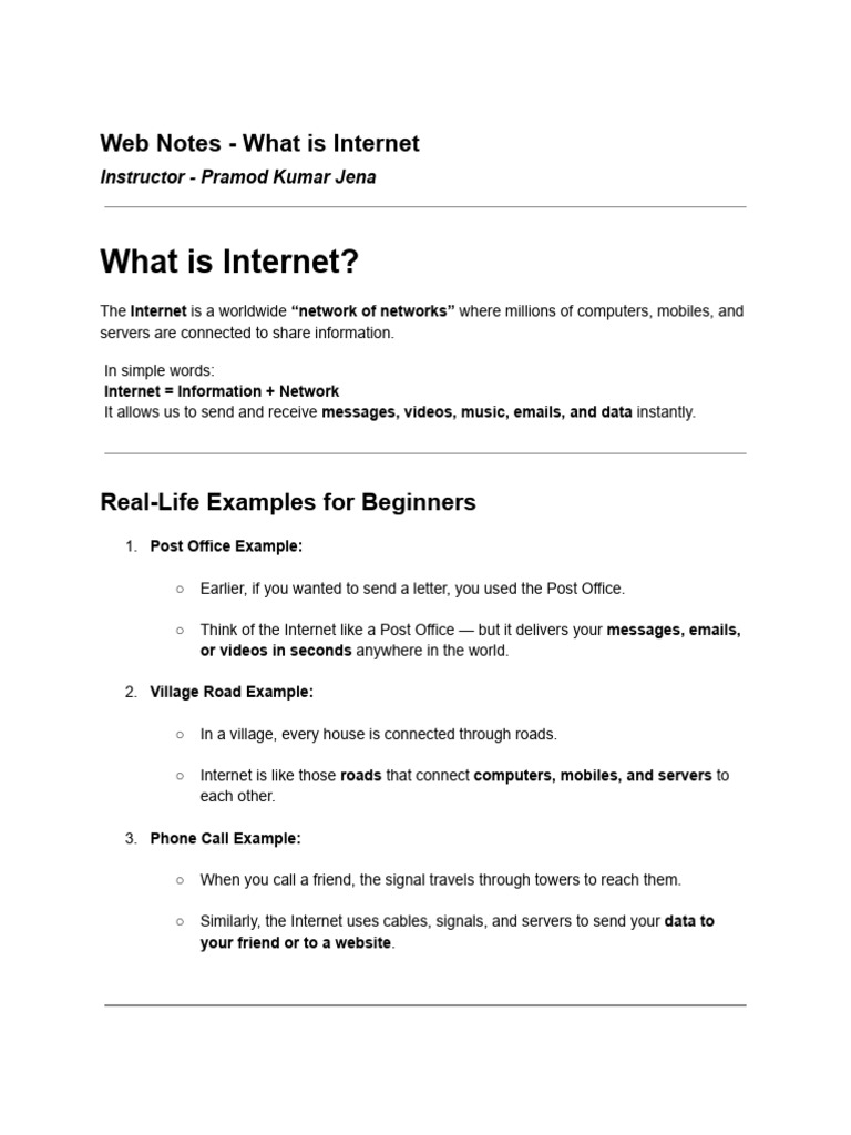 Understanding the Internet Basics | PDF | World Wide Web | Internet & Web