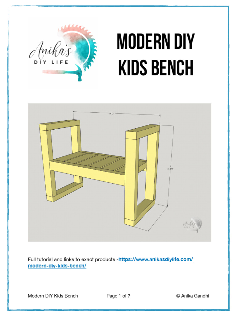 Build a Modern DIY Kids Bench | PDF | Industrial Processes | Metalworking