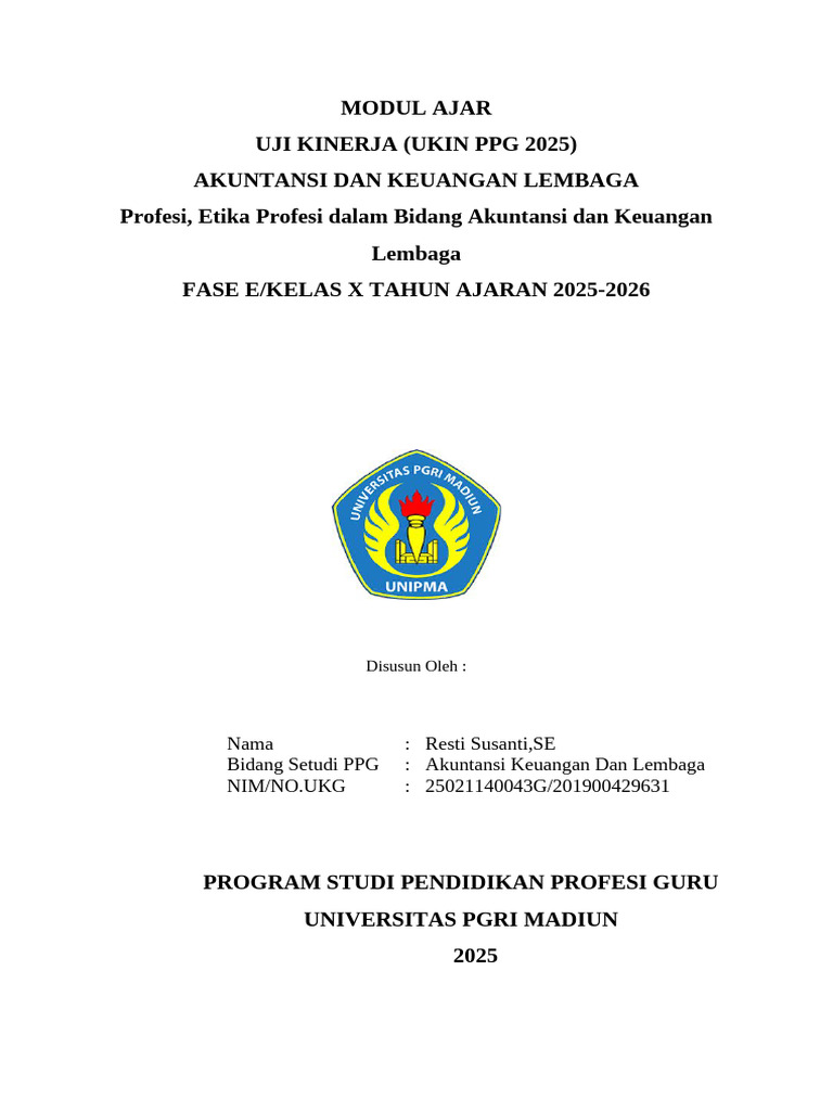 Modul Ajar UKIN PPG 2025 Akuntansi | PDF