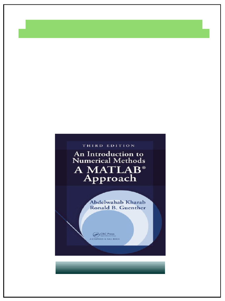 An Introduction to Numerical Methods A MATLAB Approach Third Edition ...