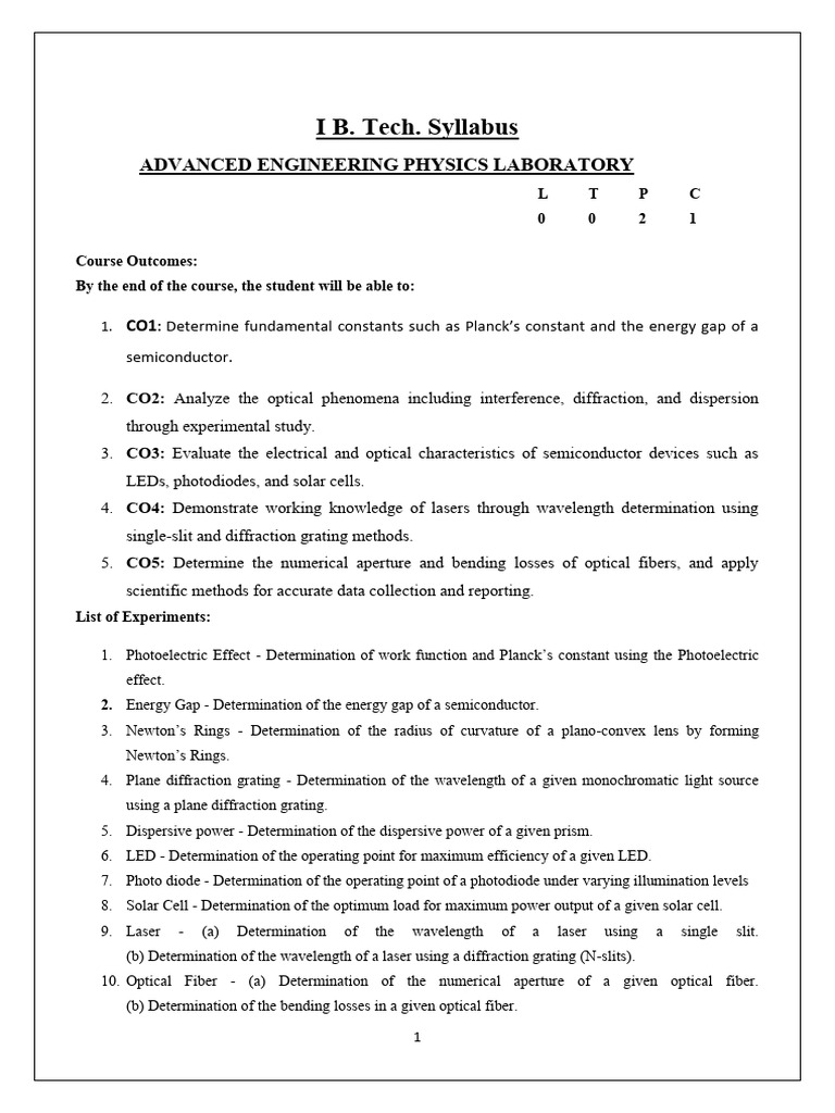 Advanced Engineering Physics Lab Guide | PDF | Optical Fiber | Diode