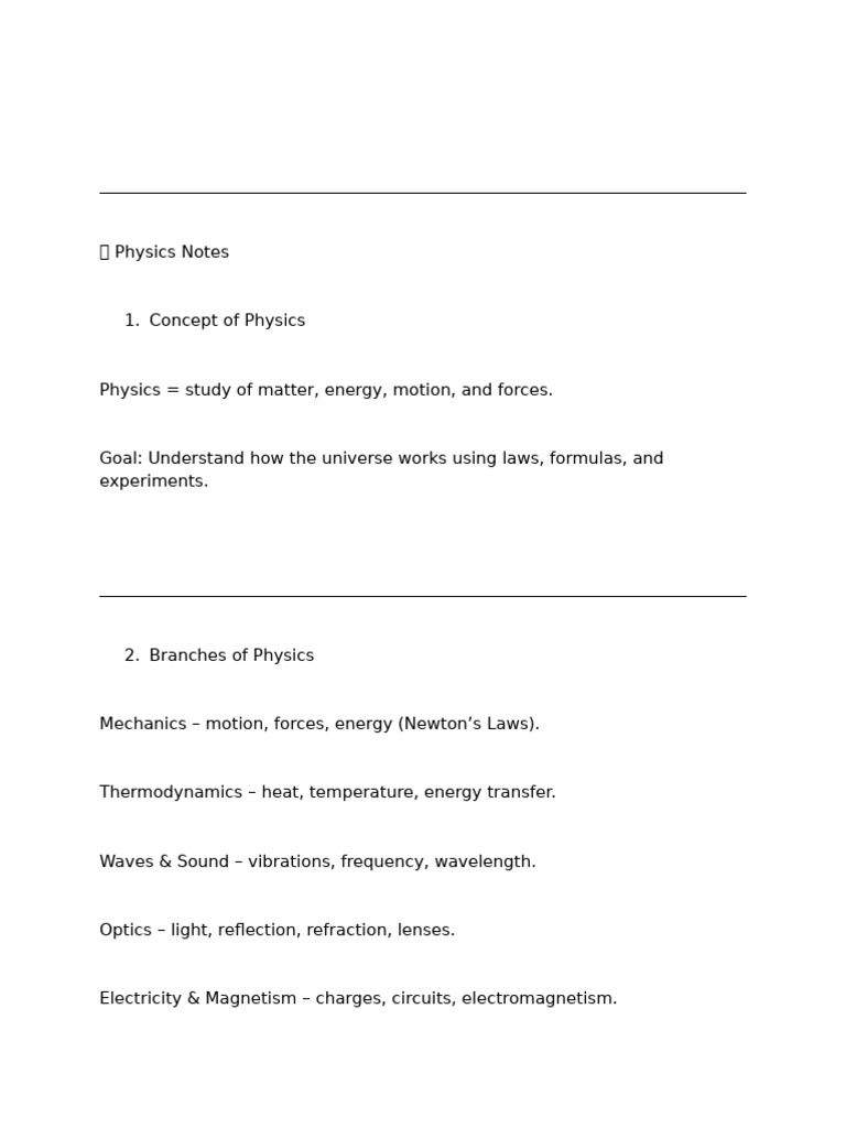 Physics Notes | PDF