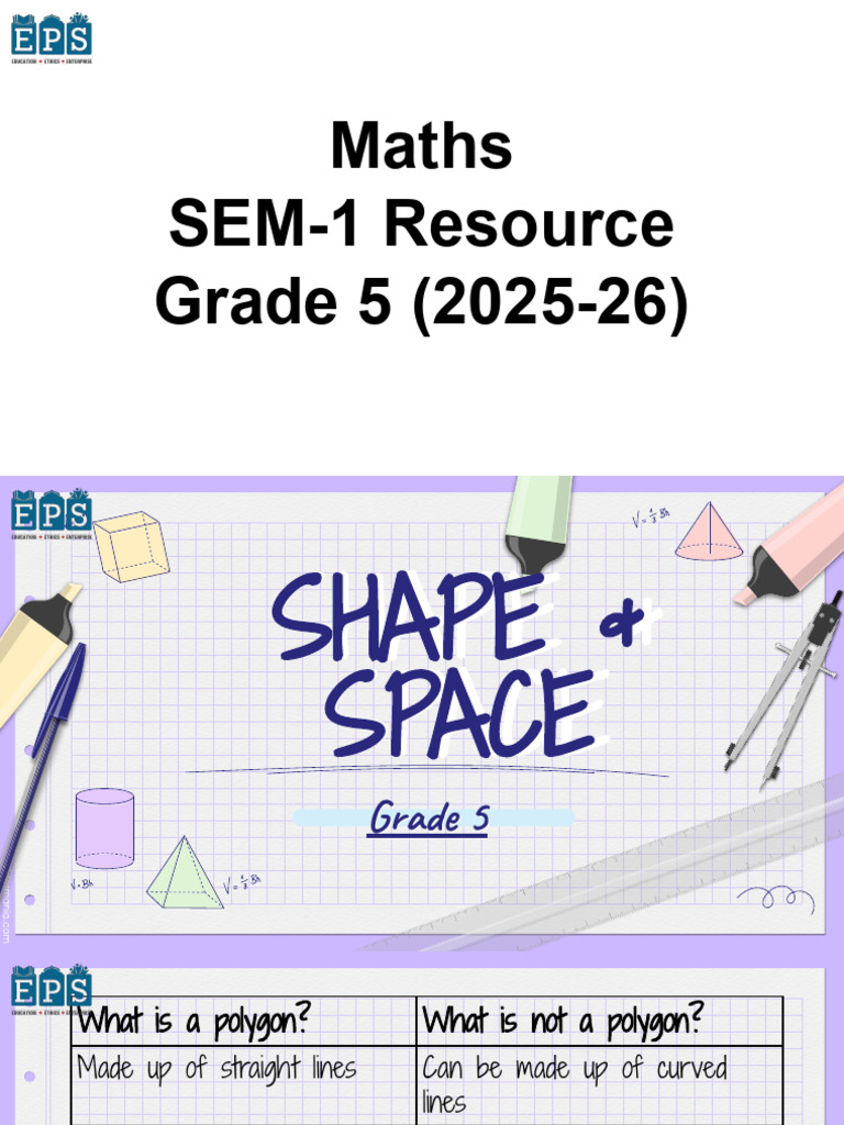 Grade 5 Maths Resource: Shapes & Functions | PDF | Shape | Length