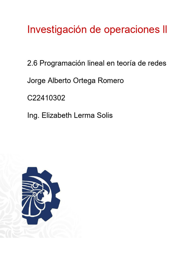 Programación Lineal en Redes | PDF | Programación lineal | Ciencias de ...
