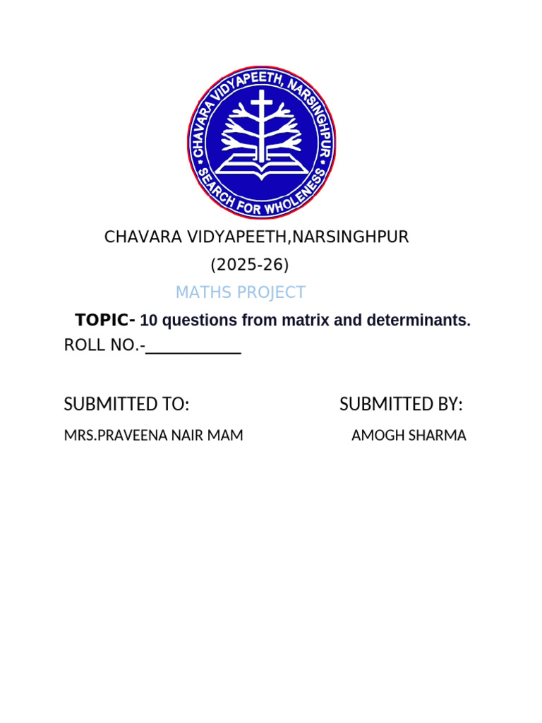 Maths Front Page | PDF