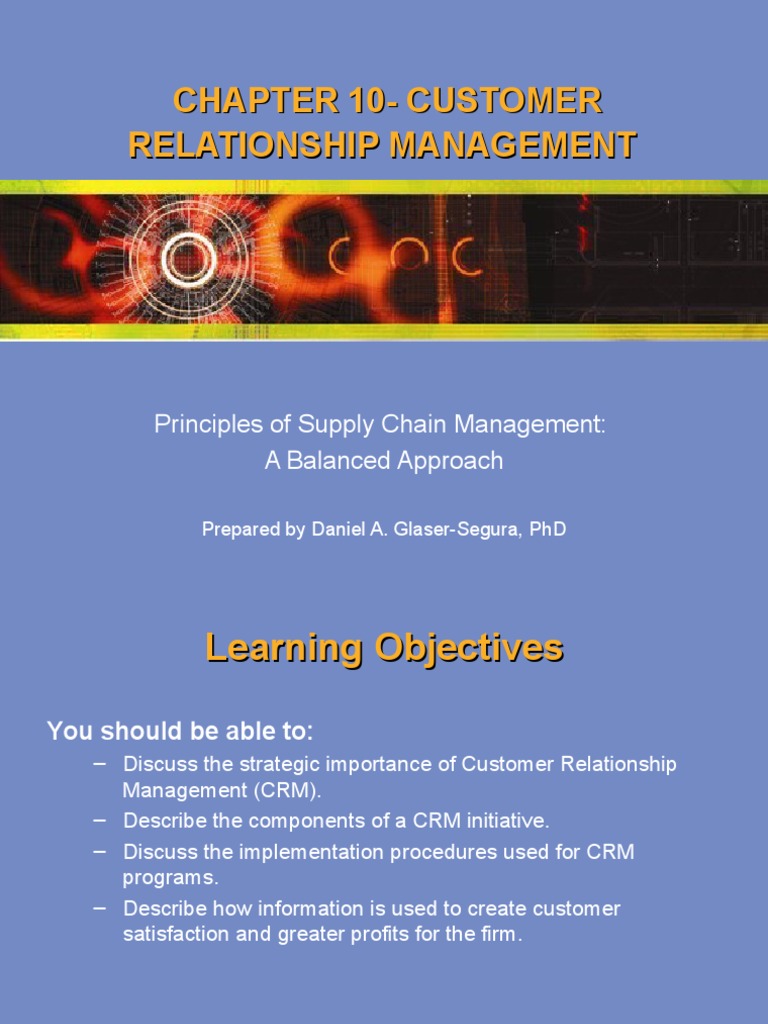 SCM - Chapter10-Customer Relationship Management | PDF | Customer ...