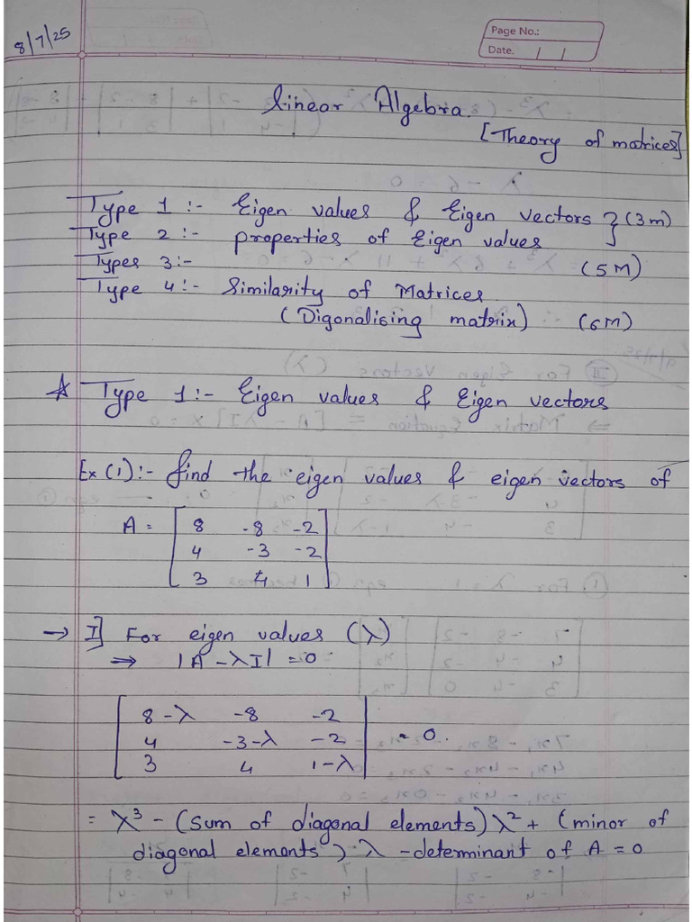 Linear Algebra (Matrices) | PDF