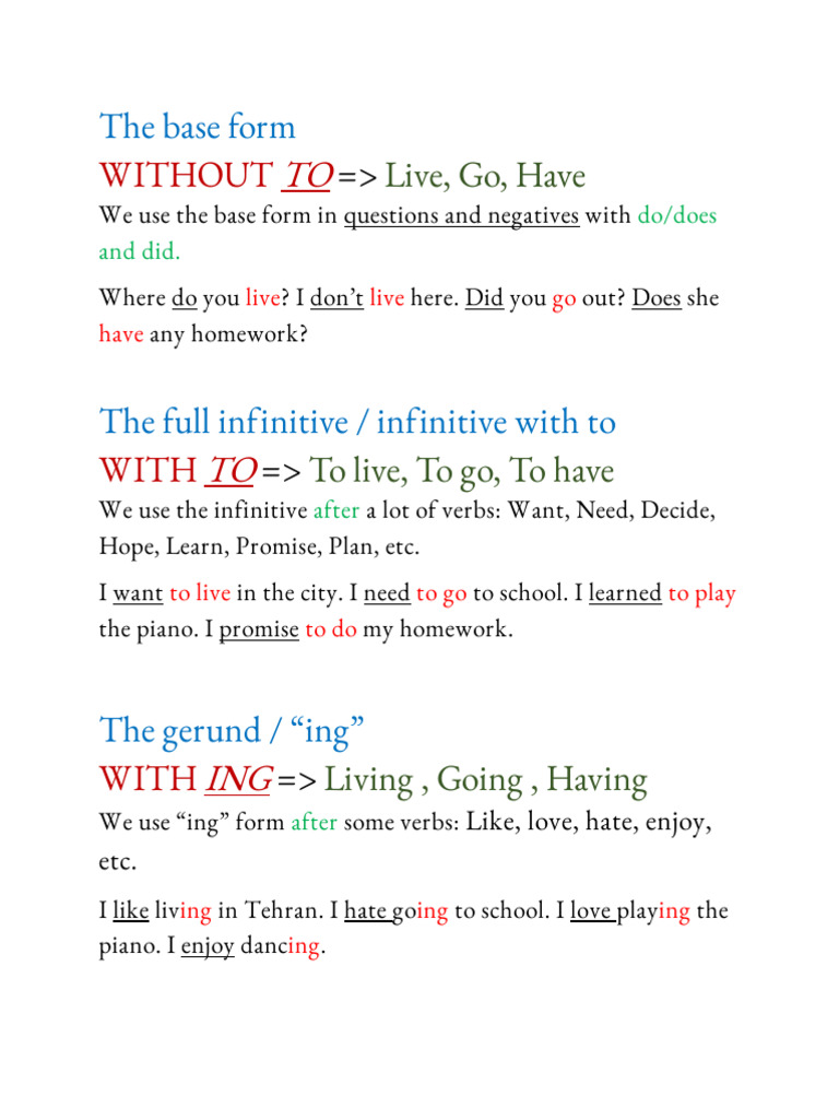 Verb Forms | PDF