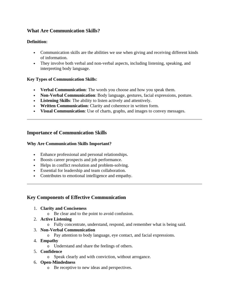 What Are Communication Skills | PDF | Communication | Nonverbal ...