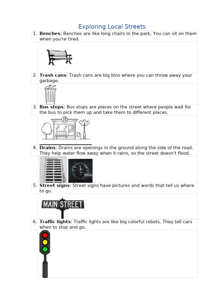 Local Street Features Explained | PDF