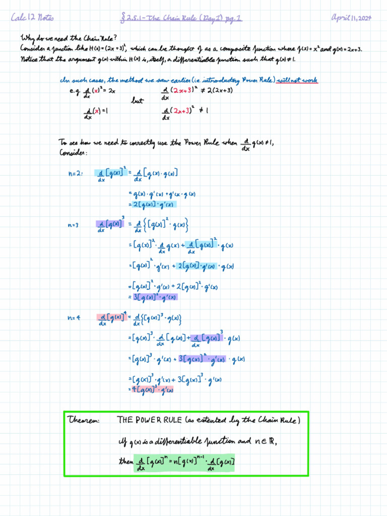 CALC 12 Unit 2 Part 1 Notes | PDF