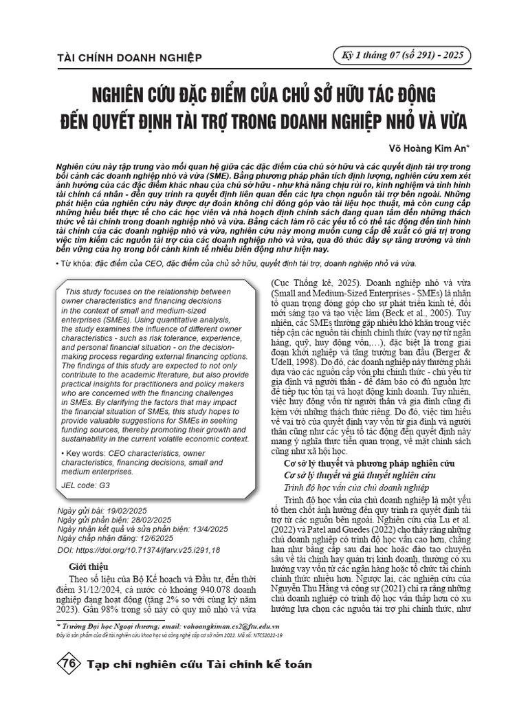Nghien Cuu Dac Diem Cua Chu So Huu Tac Dong Den Quyet Dinh Tai Tro ...