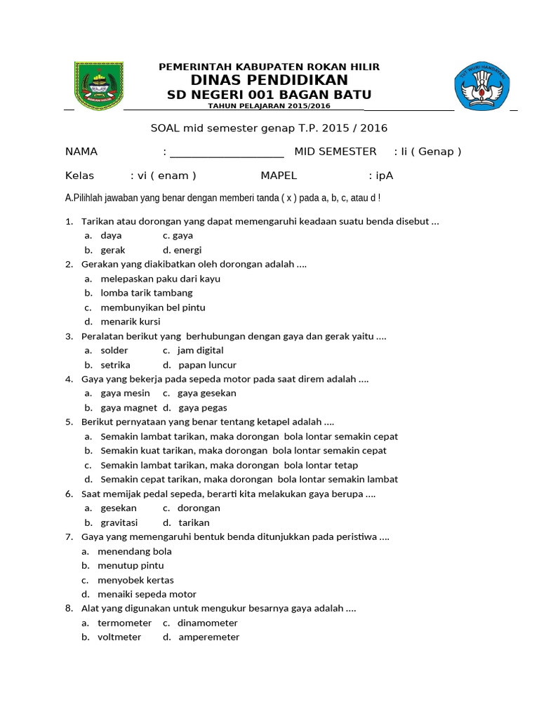 Soal Ipa Kelas 6 | PDF