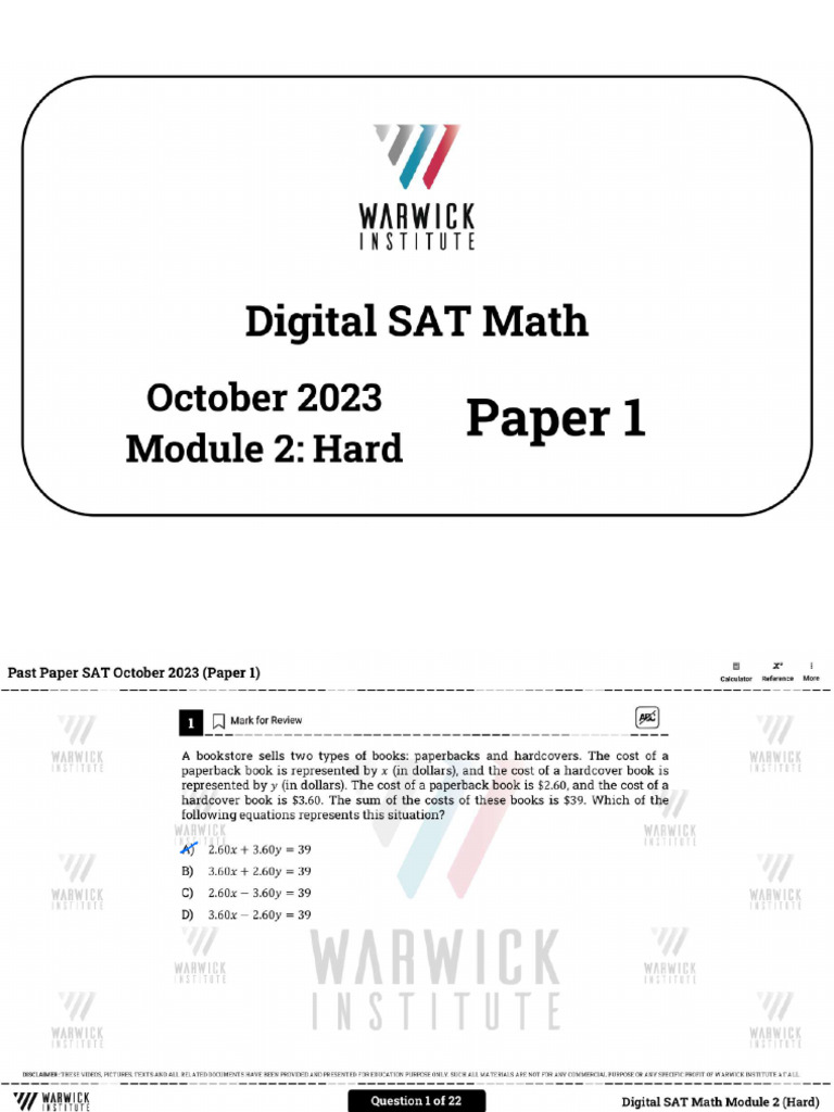 2023 SAT October Past Paper (Paper 1) Module 2 (Hard) v.1 2 | PDF