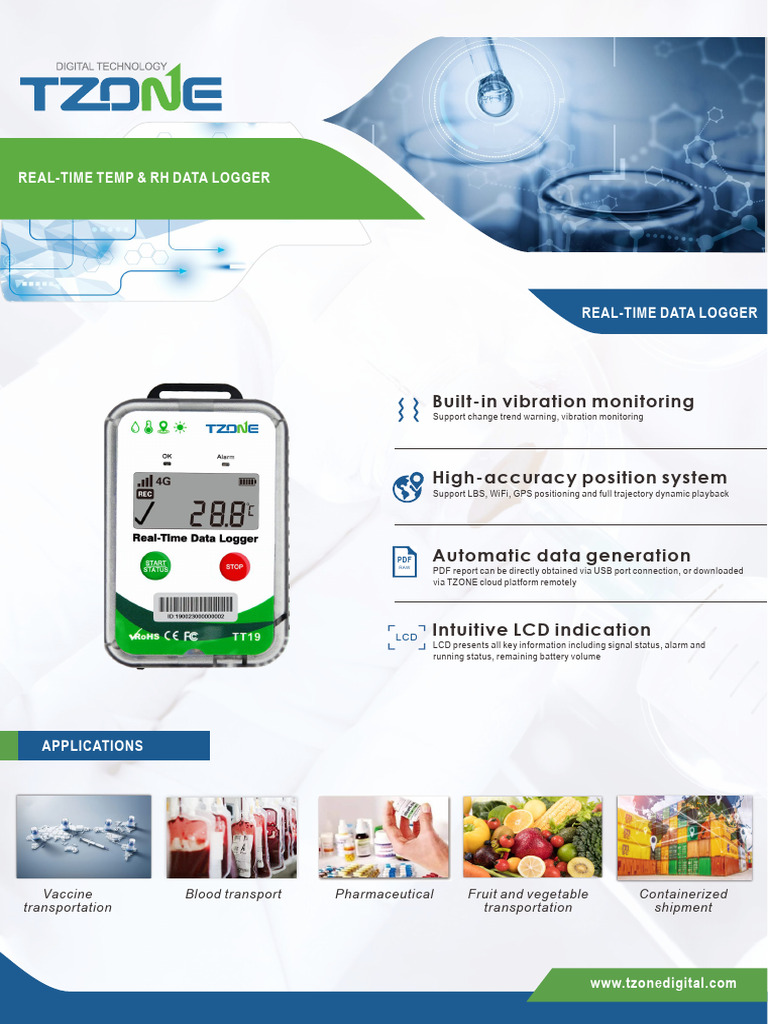 Tzone Tt19 4g 5g Real Time Temperature Humidity Datalogger | PDF | Lte (Telecommunication ...