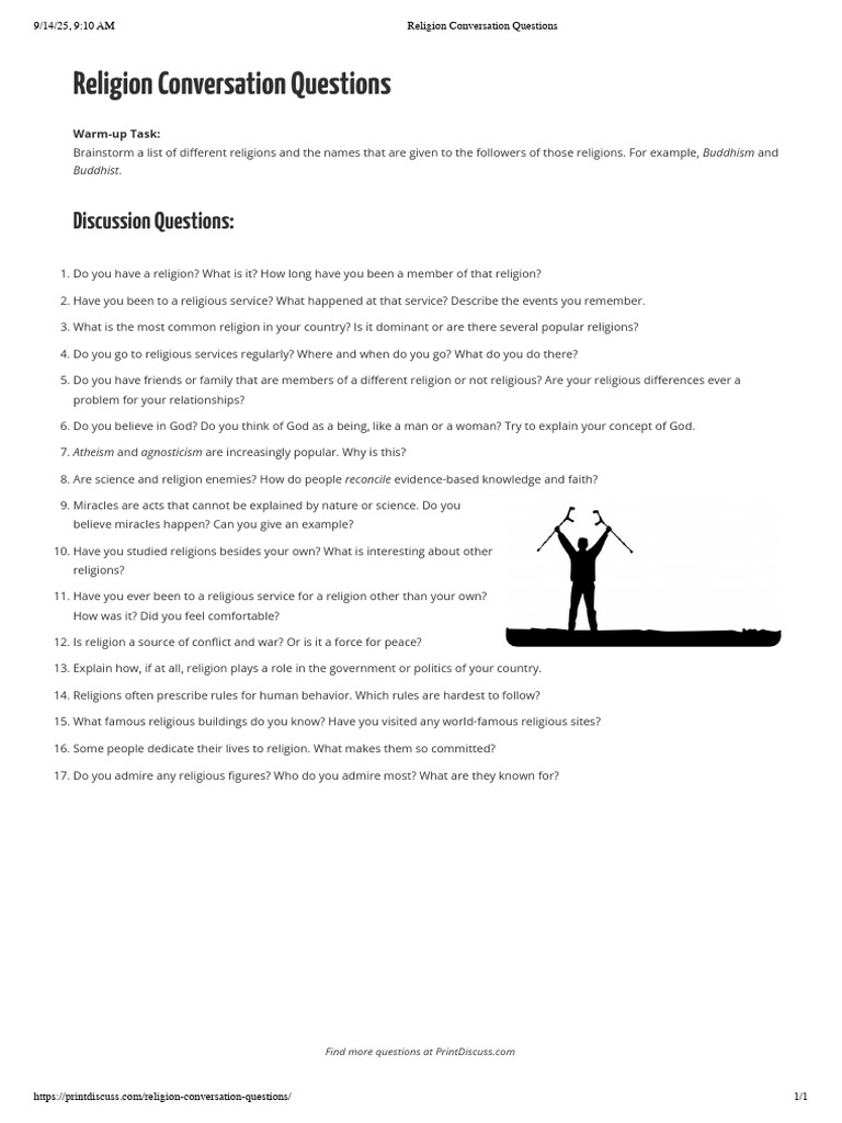 Religion Conversation Questions | PDF