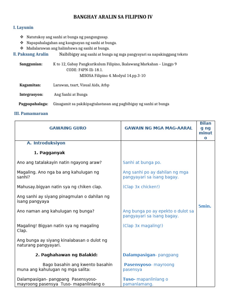 Filip 201 Detailed Lesson Plan | PDF