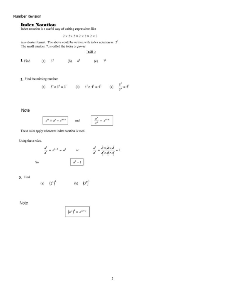 Index Laws and Scientific Notation | PDF