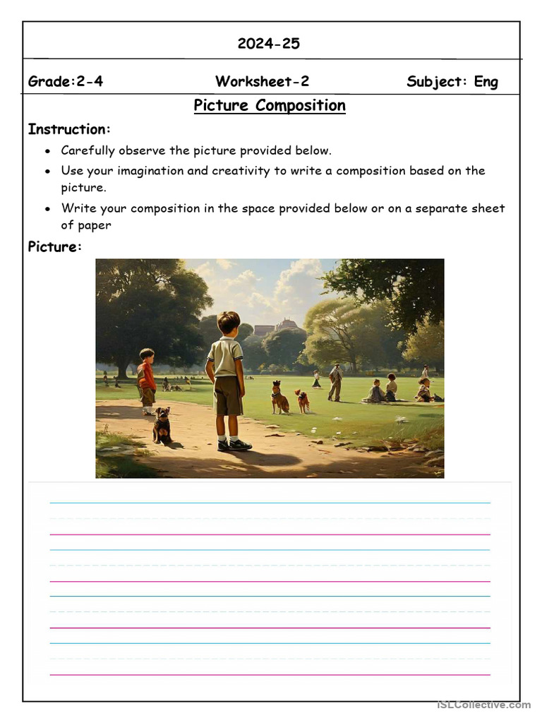 Park Picture Composition Worksheet | PDF