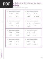 Identifying Rational and Irrational Numbers Activity Poster A4 | PDF