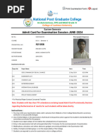 NPGC Examination Admit Card Details | PDF