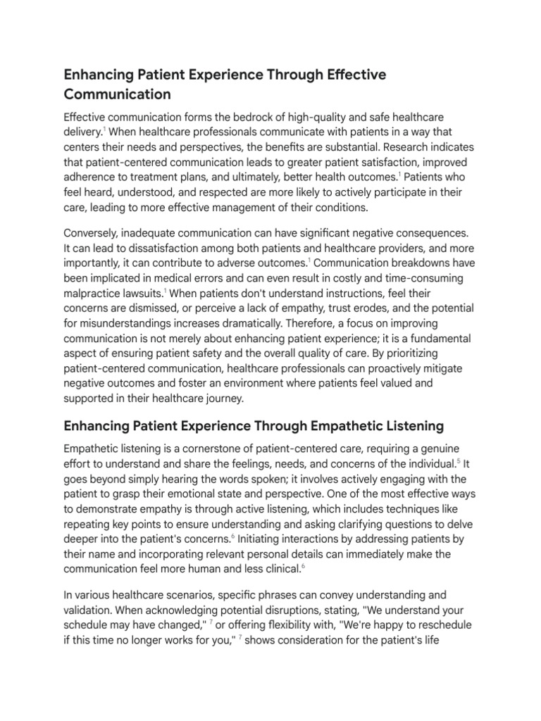 Empathetic Communication in Healthcare | PDF | Empathy | Psychological ...