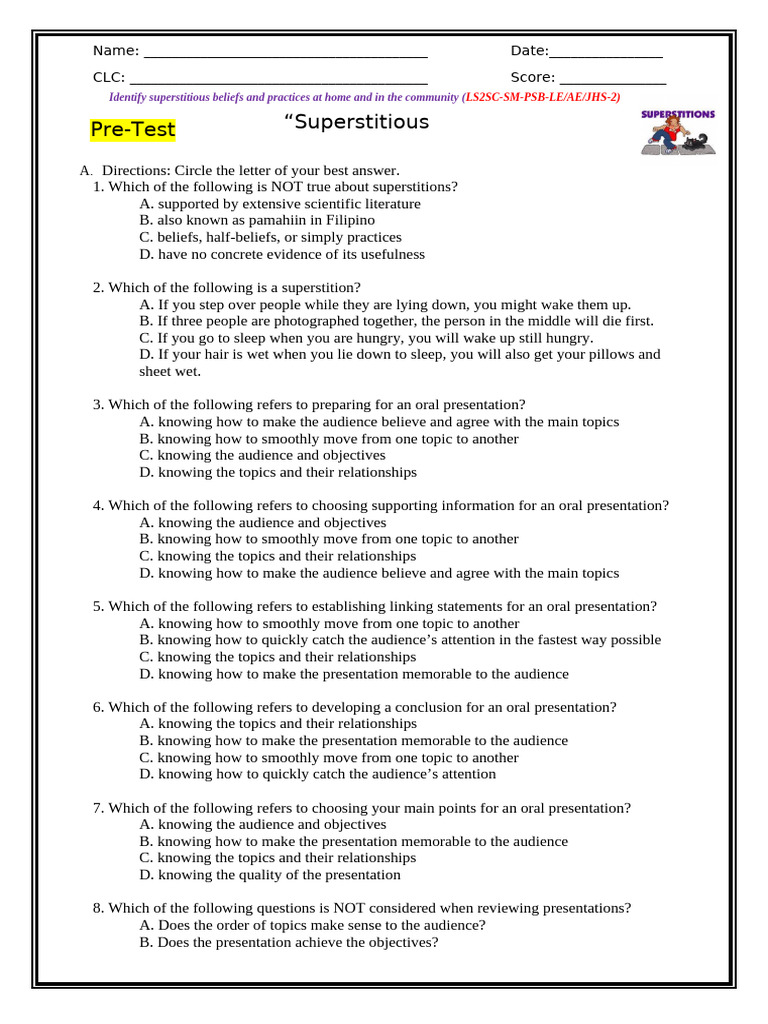 LS2-Module 1-Lesson 1 Superstitios Belief | PDF | Superstitions | Wedding