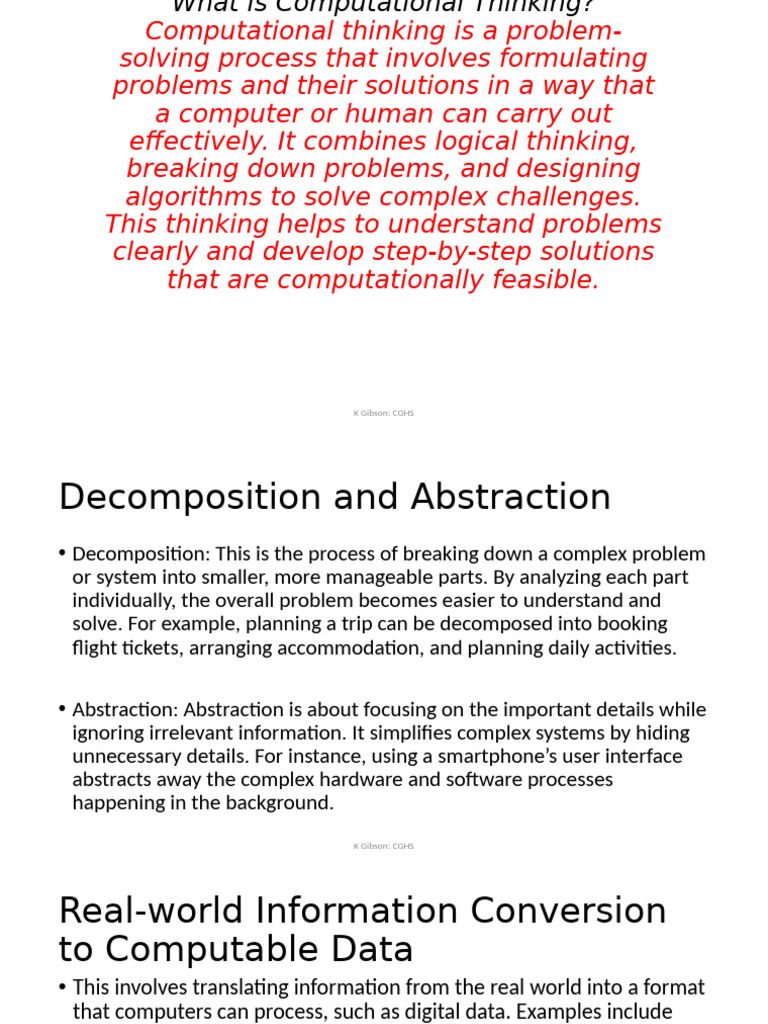 Problem Solving With Computational Thinking Present | PDF | Abstraction (Computer Science) | Thought