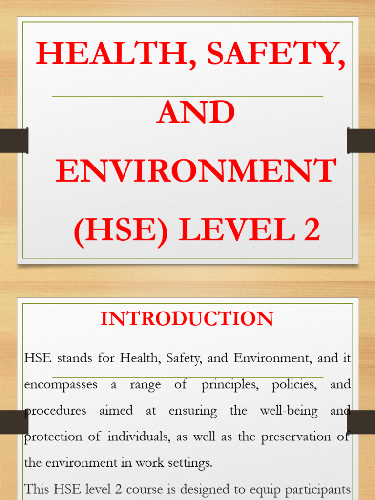 HSE Level 2 Course Overview and Benefits | PDF | Risk | Safety