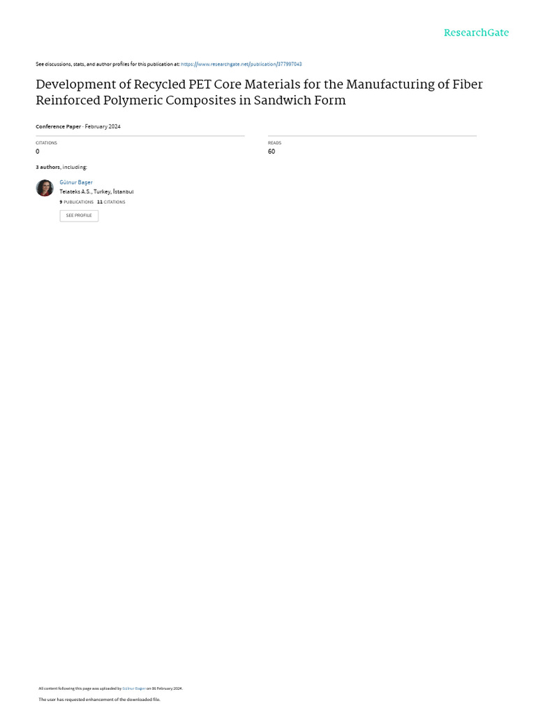 Recycled PET Core Materials for Composites | PDF | Composite Material ...