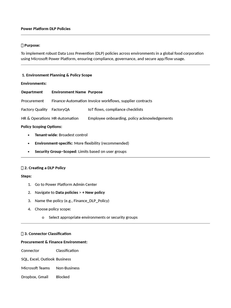 Power Platform DLP Policies Overview | PDF | Microsoft Outlook | Share ...