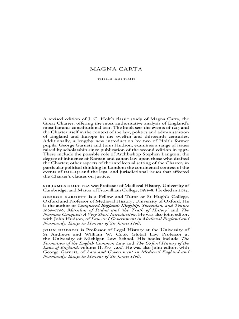 Magna Carta: Third Edition Analysis | PDF | Magna Carta