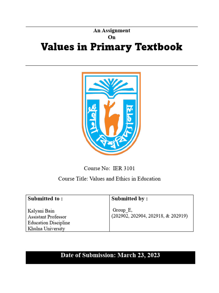 Values in Primary Education Textbooks | PDF | Morality | Knowledge