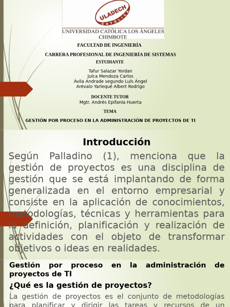Gestión de Proyectos de TI: Claves y Metodologías | PDF | Gestión de ...