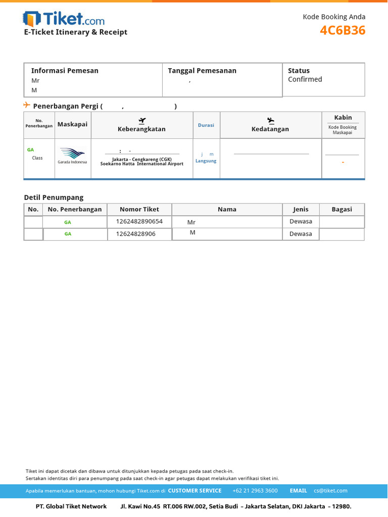 E-Ticket Garuda Indonesia dan Kebijakan | PDF